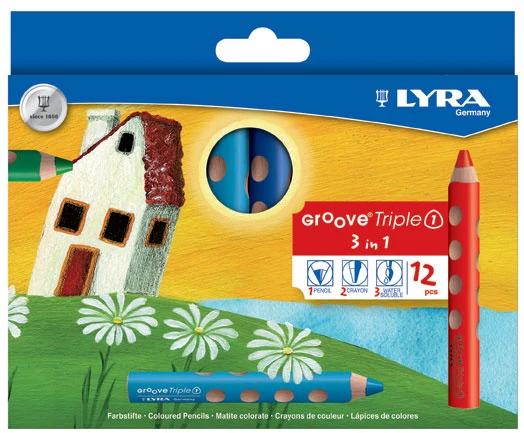 Lápices de colores triples Lyra Groove, 12 piezas - Compre aquí